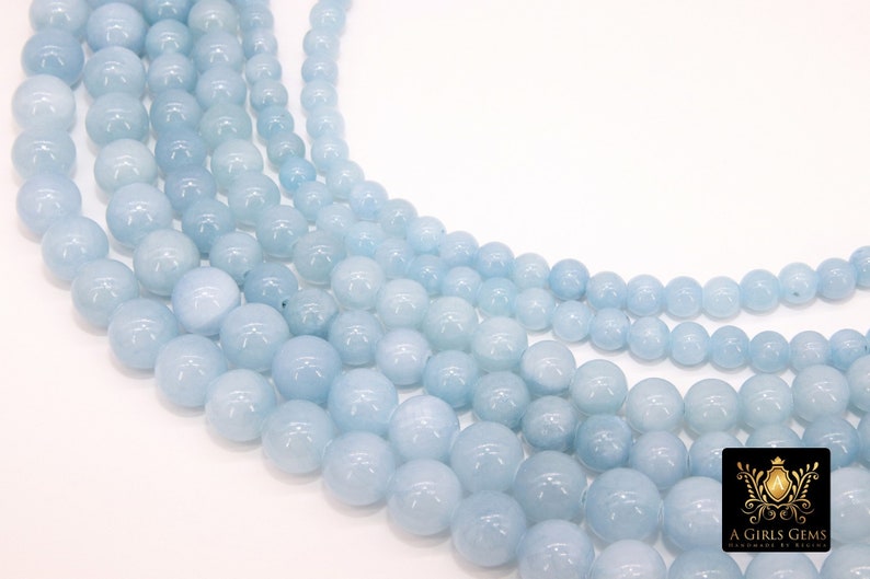 Powder Blue Beads Smooth Round Light Blue Beads BS 120 Size - Etsy