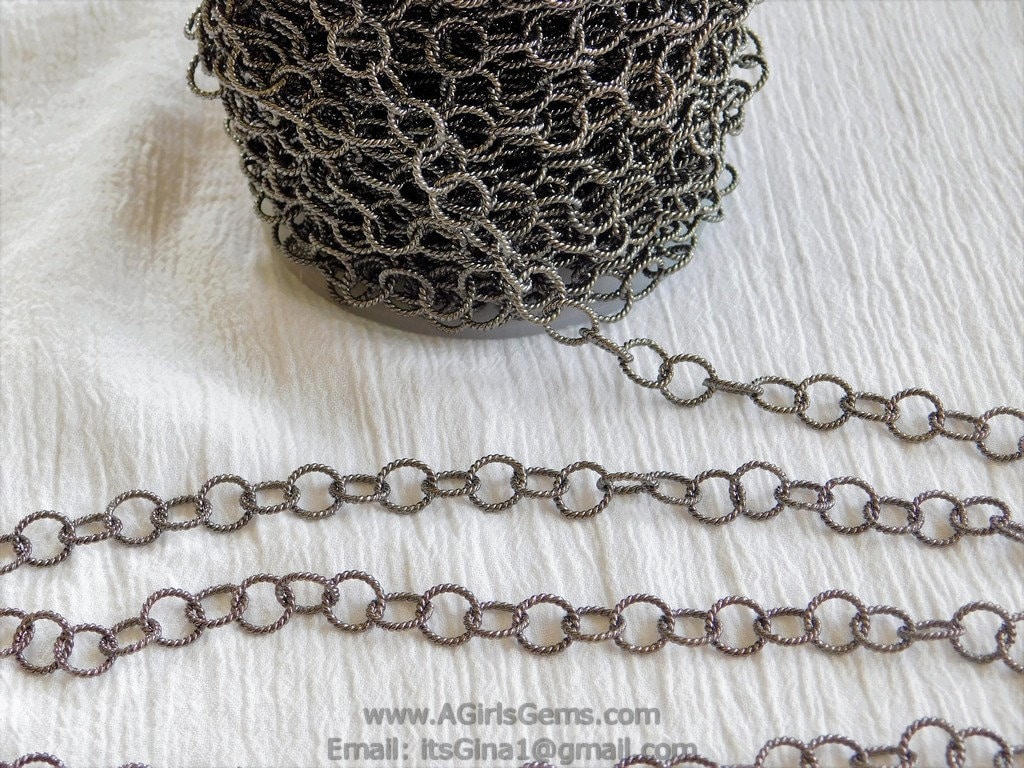 Large Link Chain, 10 Mm Textured Round Necklace Chain CH #149 - Etsy