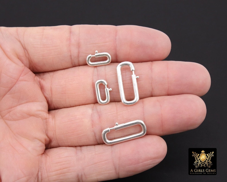 925 Sterling Silver Lobster Clasps, 13 Mm Small Silver Oval Long Clasps ...