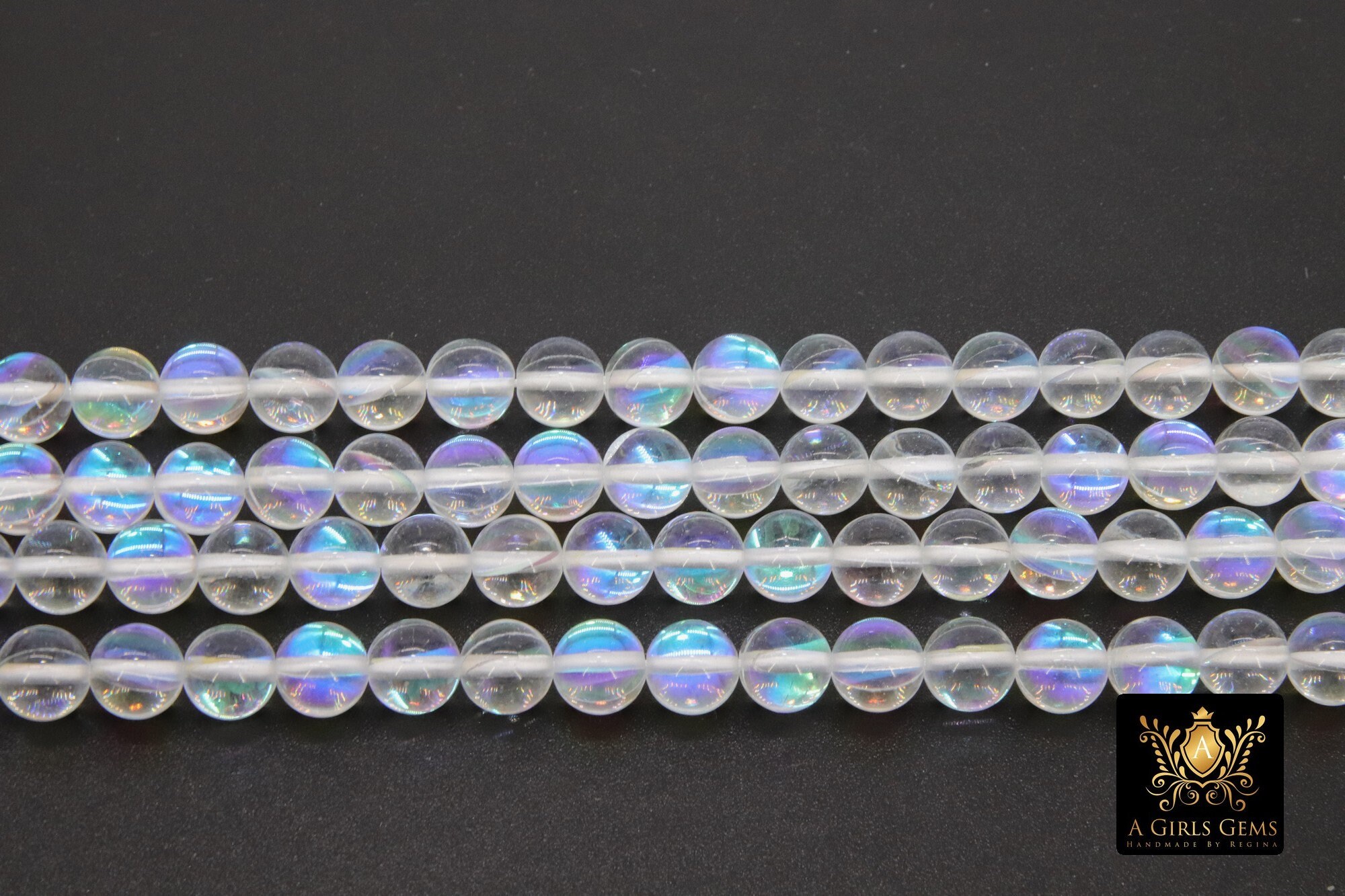 Clear AB Beads Smooth Multi Color Iridescent Beads BS 109 | Etsy