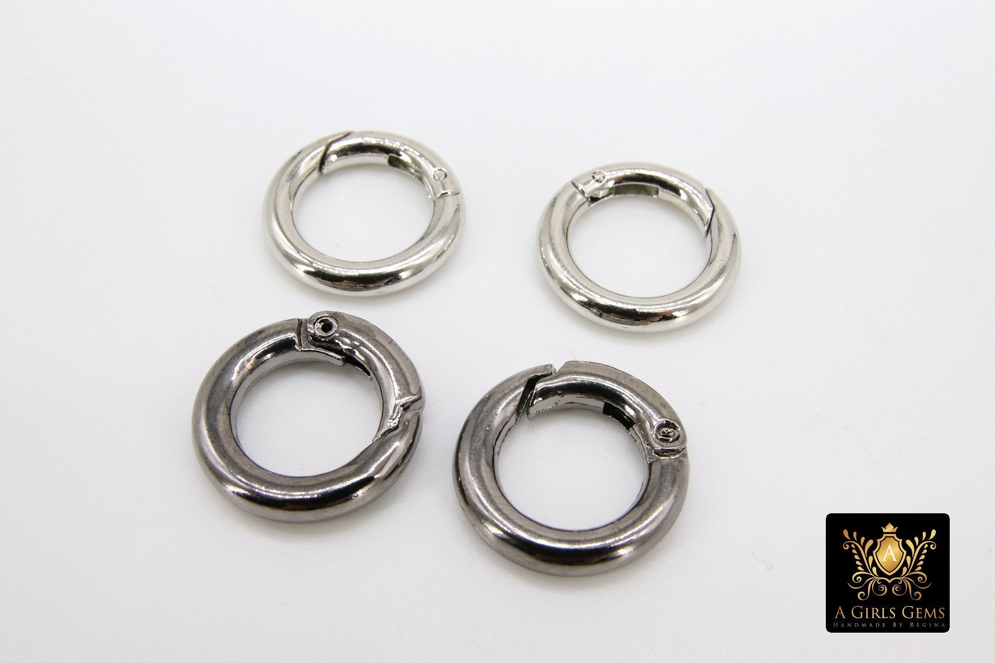 Gunmetal Black Plated Clasp Ring Connector 20 Mm Jewelry - Etsy