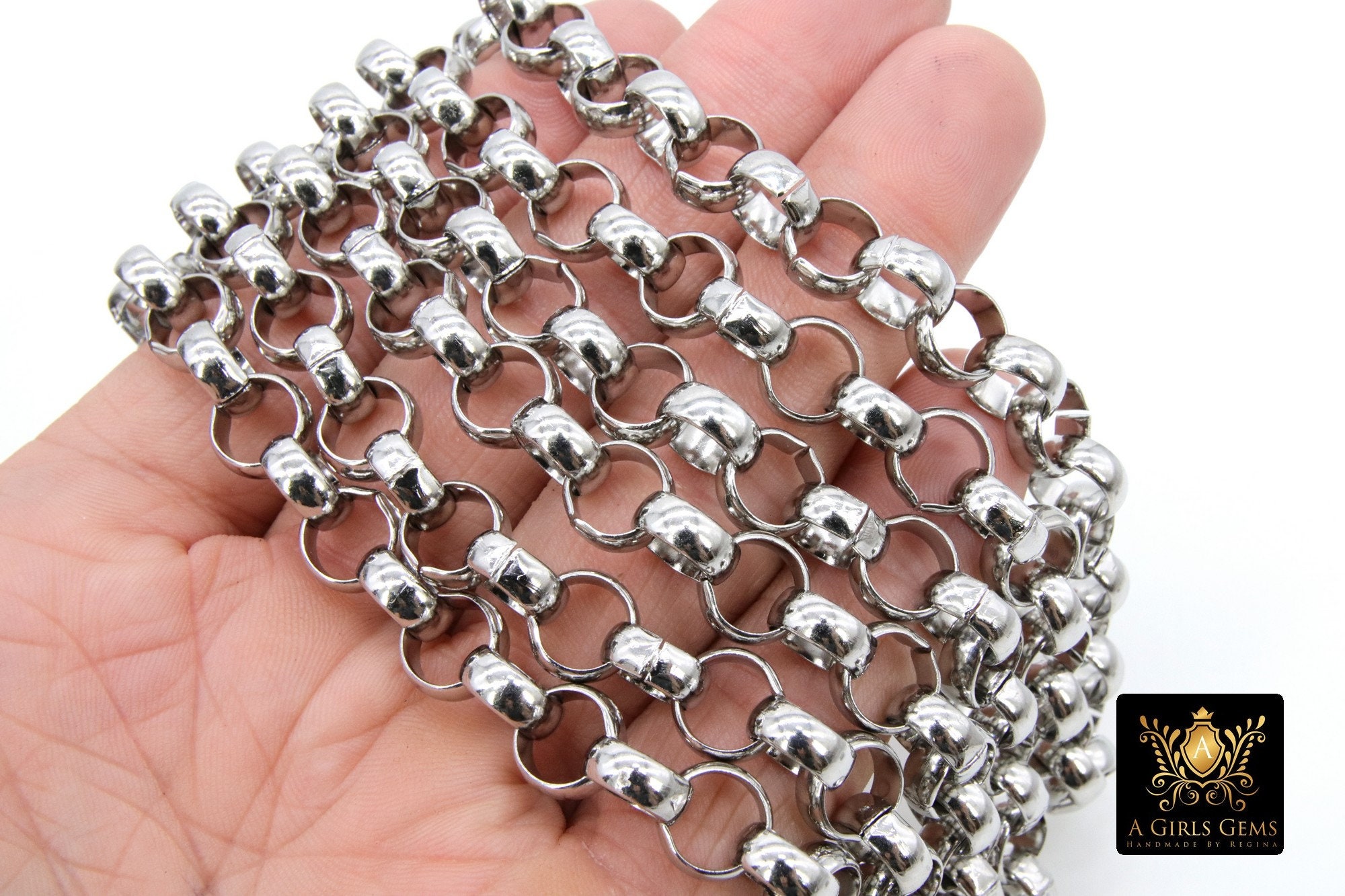 Silver ROLO Chain 10 Mm Stainless Steel Round Chains LK 504 - Etsy