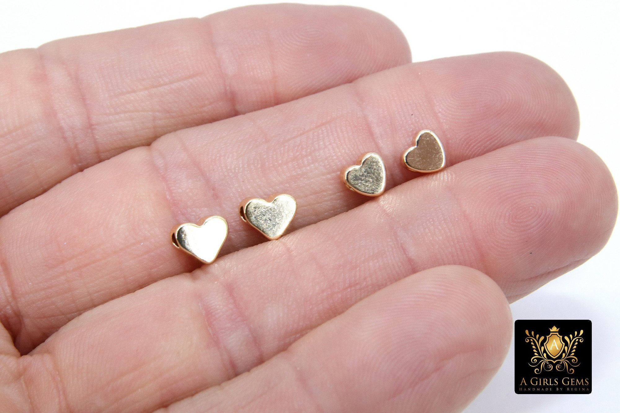 Gold Heart Bead 5 Pc Genuine 18 K Gold Heart Shape Beads With - Etsy