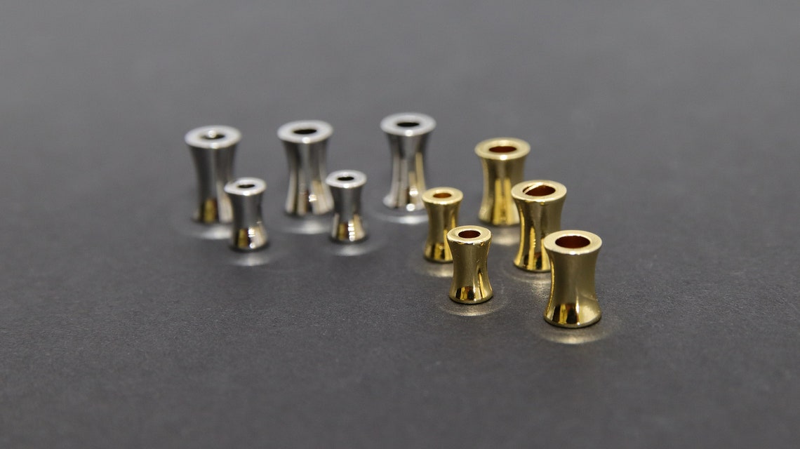Gold Hourglass Bead, 6 Mm Silver Long Tube Beads # 3341, 8 Mm Fluted ...