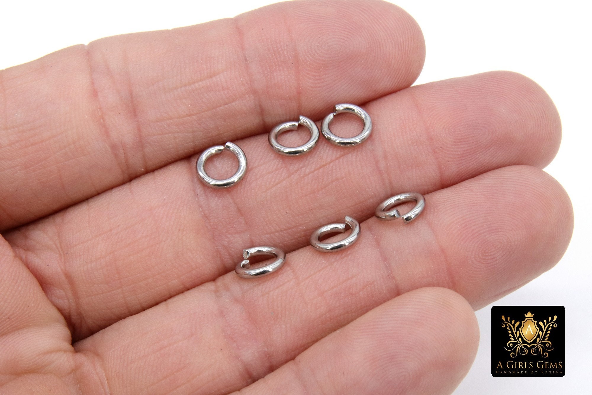 Stainless Steel Silver Jump Rings, Open Snap Close Rings # 2384, 6 Mm 7 ...