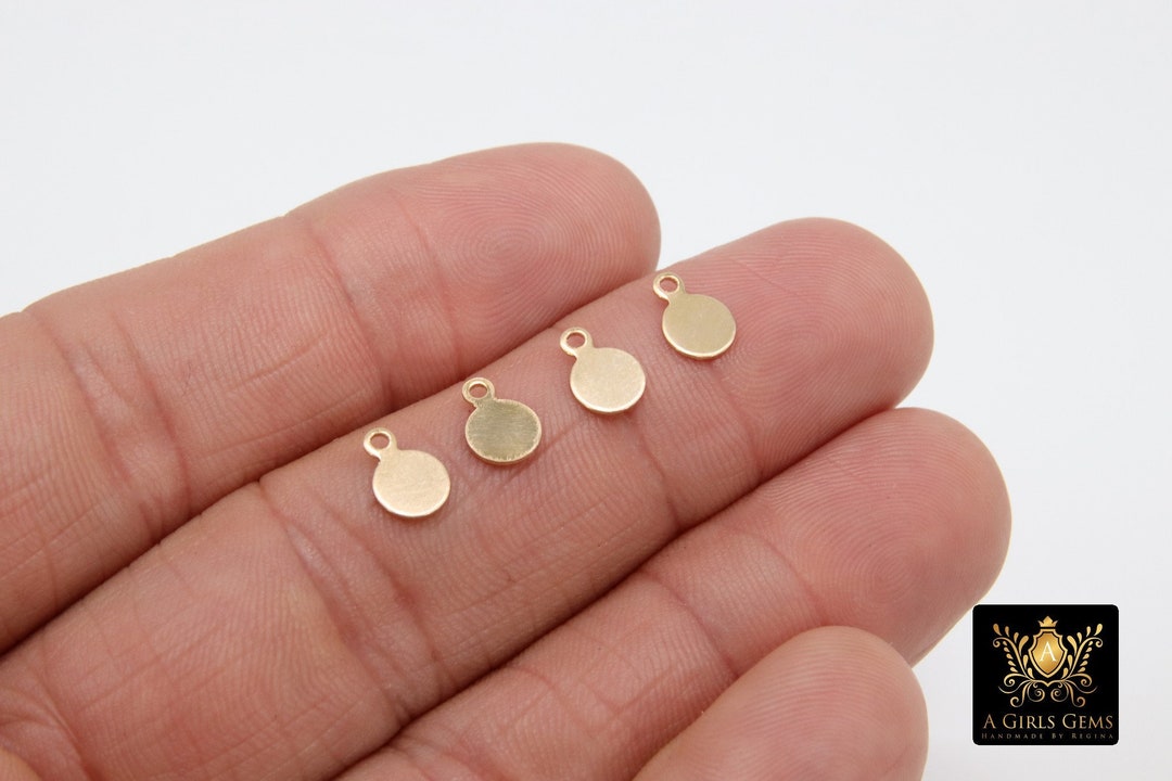 14 K Gold Filled Round Disc Charms, 6 Mm Tiny Flat Gold Blanks # 2132 ...