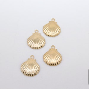14 K Gold Filled Tiny Scallop Shell Charm, 14 20 Gold Small Seashell ...