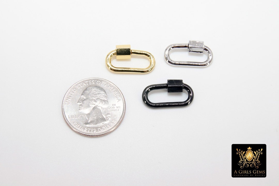 Oval Screw Lock, 3 Pc Mini Oval Clasps #2300, Gold Black or Silver ...