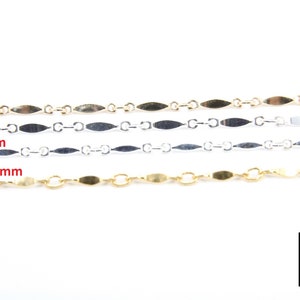 14 K Gold Filled Dapped Bar Jewelry Chains, 8.2 Mm 925 Sterling Silver ...