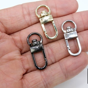 Gold Spring Gate Clasps, Silver or Black Spring Lock Swivel Push Clip ...