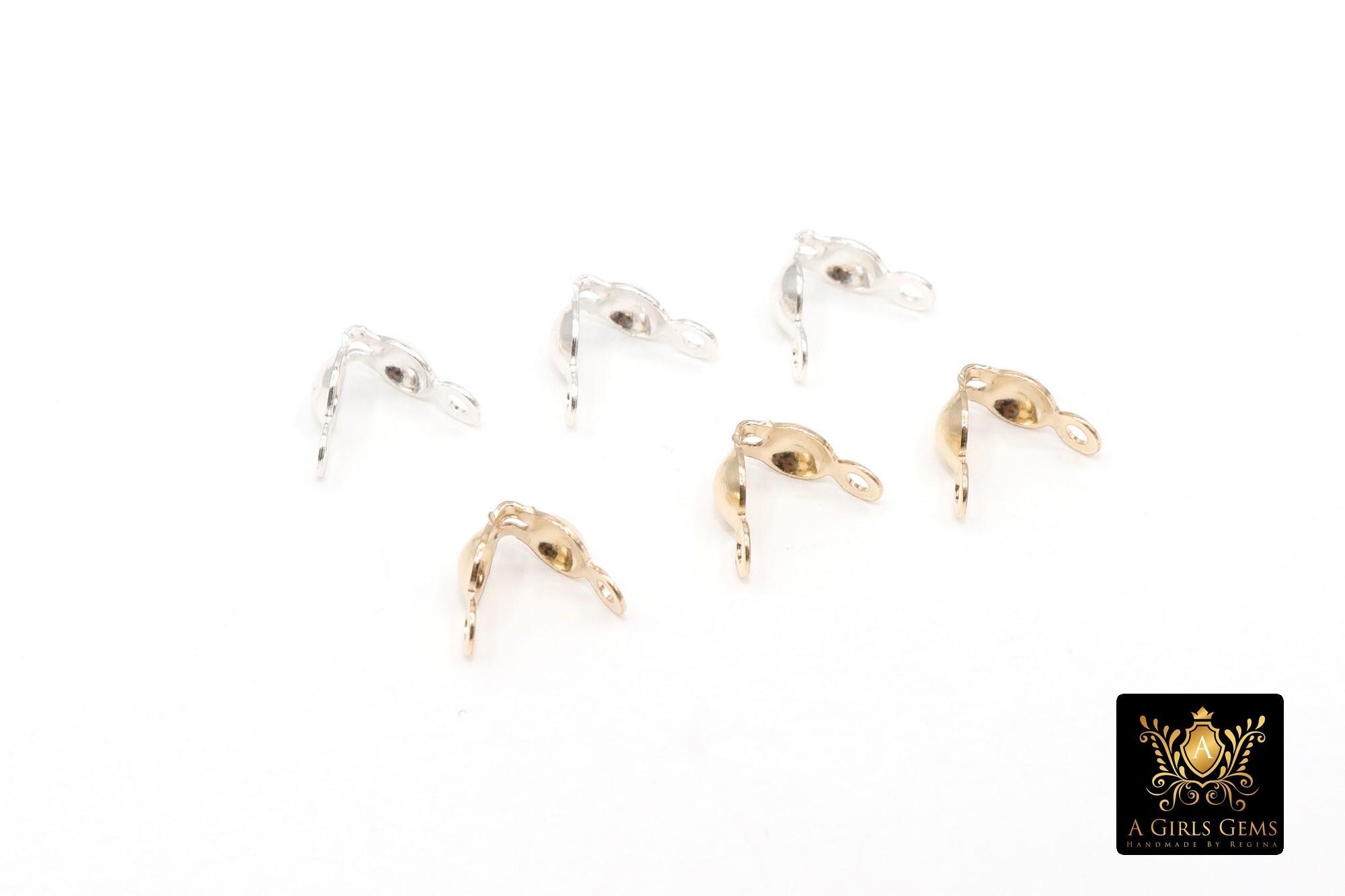 14 K Gold Filled Clam Covers Tips, 3 Mm925 Sterling Silver Clamshell ...