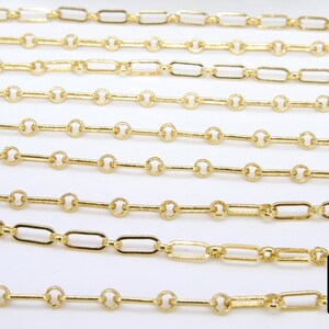 Rectangle Drawn Chain, Unfinished Gold Paper Clip CH #129, 9 Mm Rolo ...