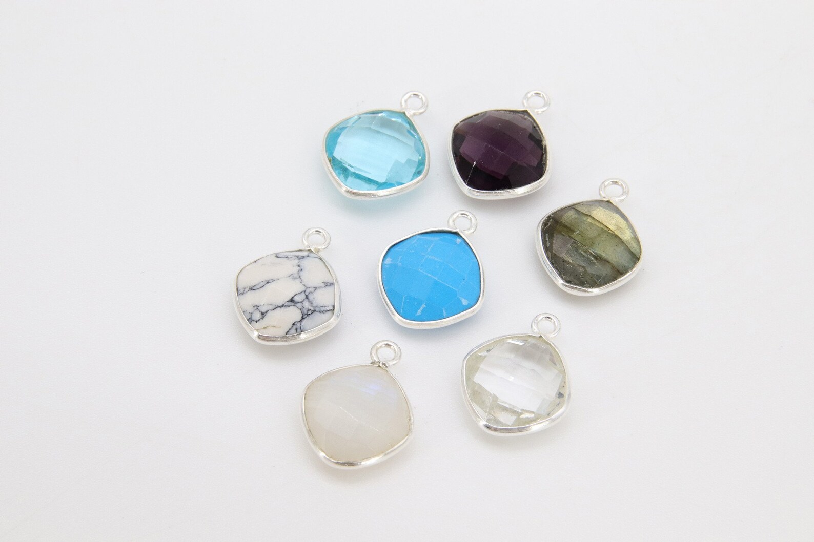 Diamond Square Charms 925 Sterling Silver Diamond Shaped - Etsy