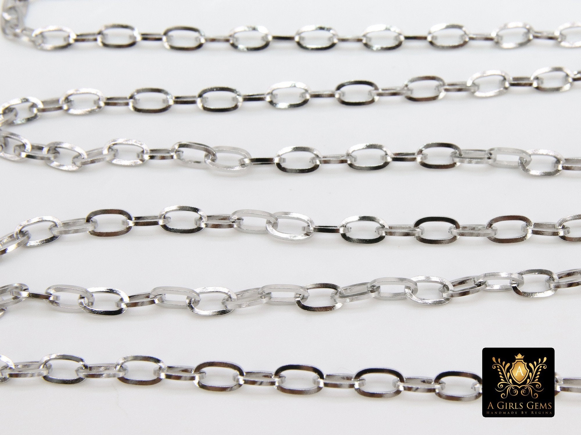 Stainless Steel Chain 304 Silver Gold Oval Chains 7 Mm - Etsy