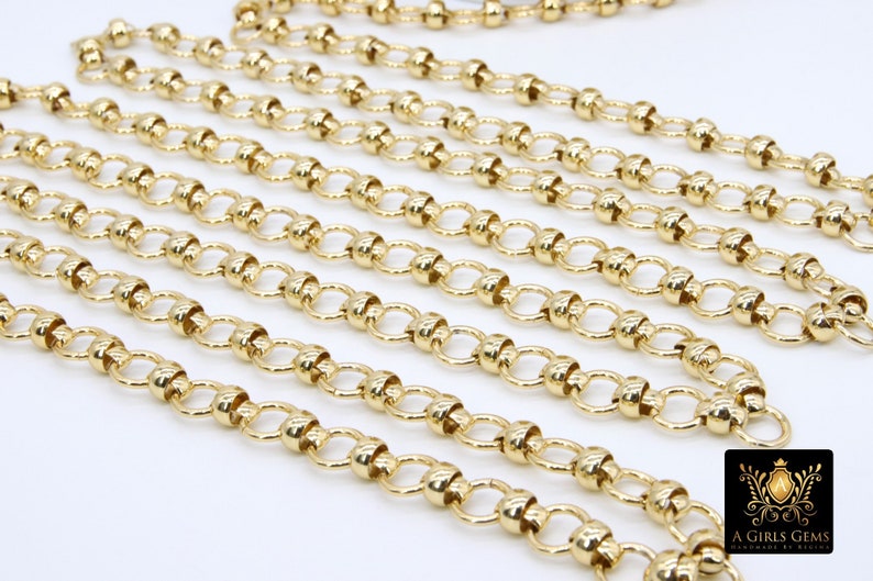 Gold ROLO Chain, 9 Mm Gold Thick Round Chains CH# 101, Chunky ...