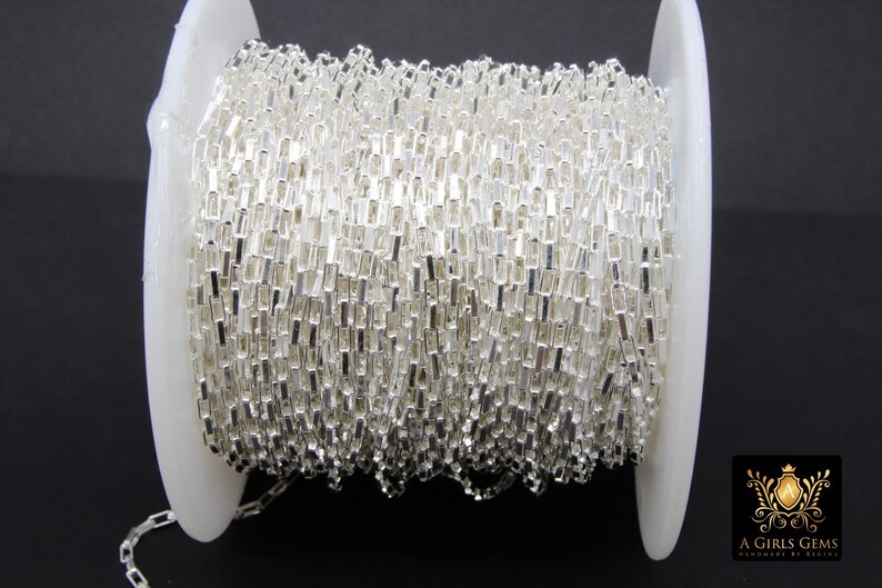 925 Sterling Silver Box Chains, Silver Unfinished by the Foot CH# 802 ...