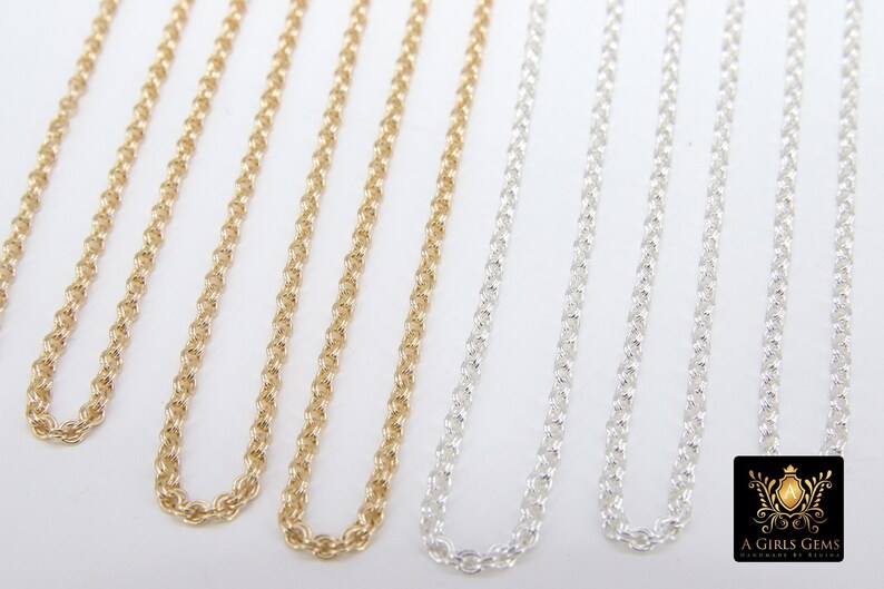 14 K Gold Filled Double Rolo Chains 2 Mm 925 Sterling Silver - Etsy