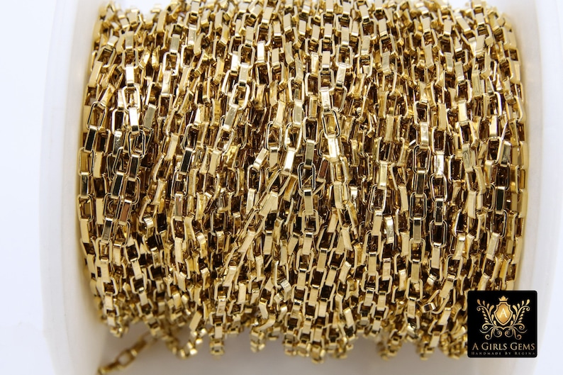 Stainless Steel Chain Silver Steel 4 mm Rectangle Box Chains | Etsy