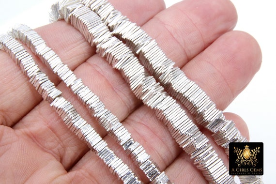 Silver Flat Spacer Beads 20 280 Pcs Square Brushed Silver - Etsy