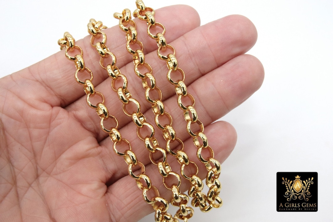 Gold ROLO Chain, 8 Mm Gold Round Chains CH 108, Large Round Chunky ...