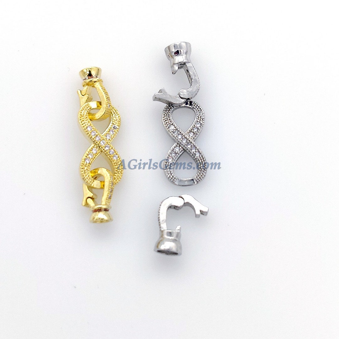 Infinity Clasp Buckle, CZ Micro Pave Figure Clasps and 2 Clips ...