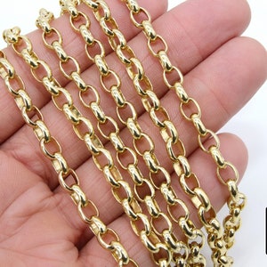 Gold ROLO Chain 8 Mm Oval Chains LK 502 Large Thick - Etsy
