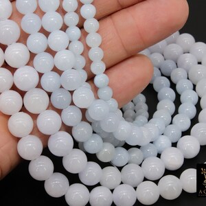 Powder Blue Beads, Smooth Round Light Blue Beads BS #120, Size 6 Mm 8 ...