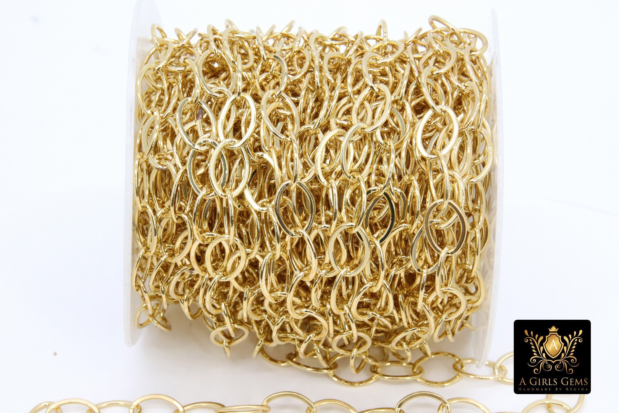 Gold Oval Chain 10 Mm Large Silver Oval Cable Chains LK 521 - Etsy