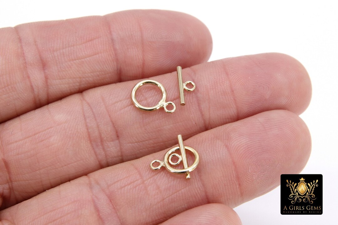 14 K Gold Filled Toggle Clasp, Small Round Clasps With Toggle Bar ...