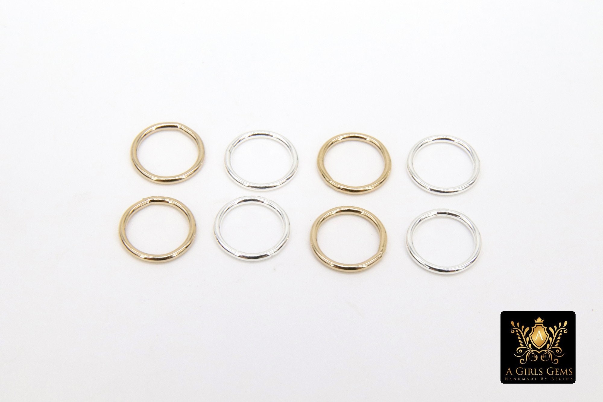 14 K Gold Filled Closed Soldered Rings, 925 Sterling Silver ...