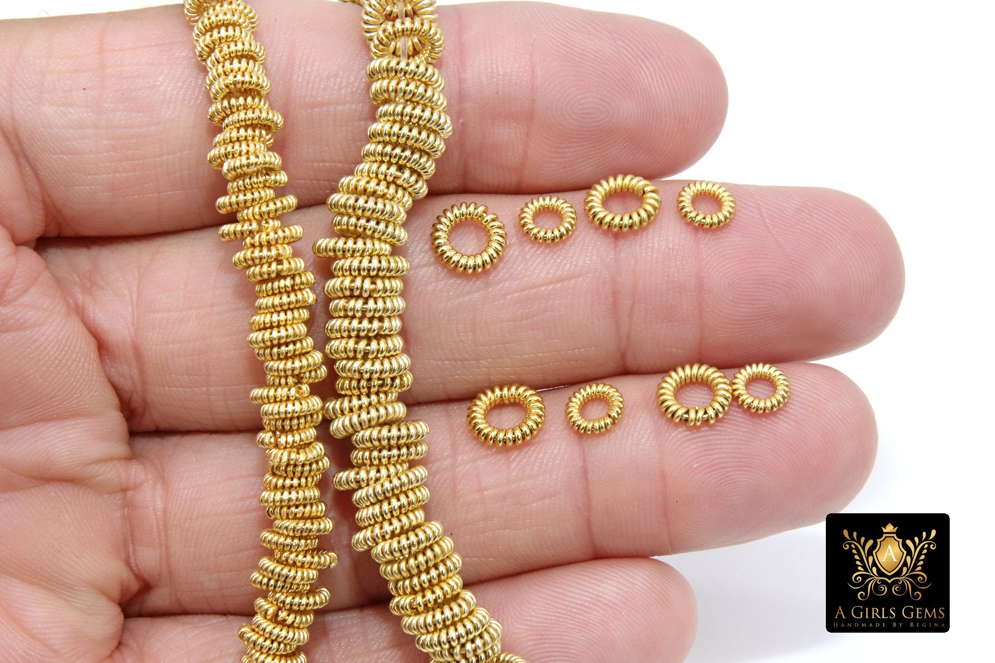 Gold Double Ring Spacer Beads, 20-160 Pcs Round Brushed Love Knot Rings ...