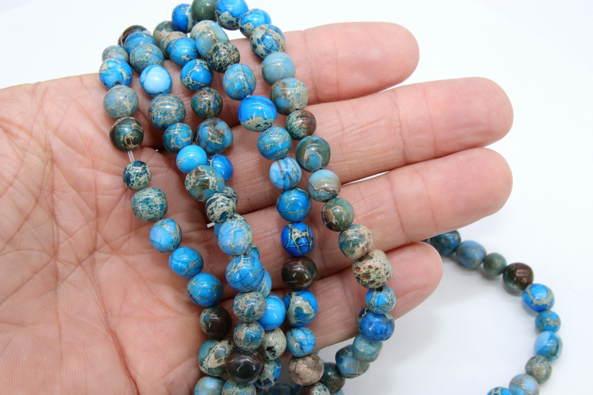 Natural Imperial Royal Blue Jasper Beads Sea Sediment Round - Etsy