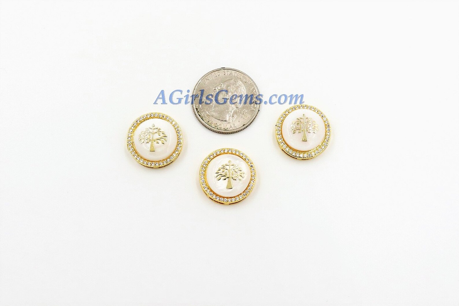 CZ Micro Pave Tree of Life Shell Gold Gilding Mother of Pearl - Etsy