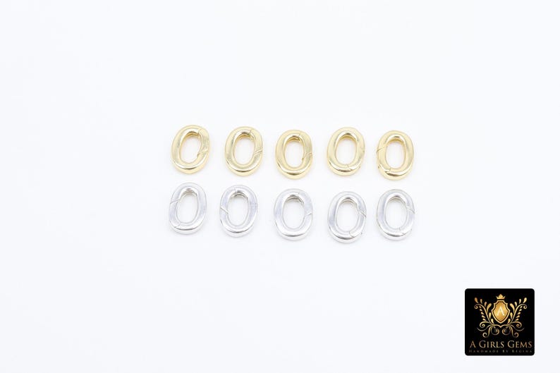 925 Sterling Silver Oval Push Clasp, 10 Mm Silver Spring Oval Shaped ...