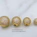 Micro Pave Beads, Gold CZ Round Beads, Cubic Zirconia Diamond Pave 6.8 ...