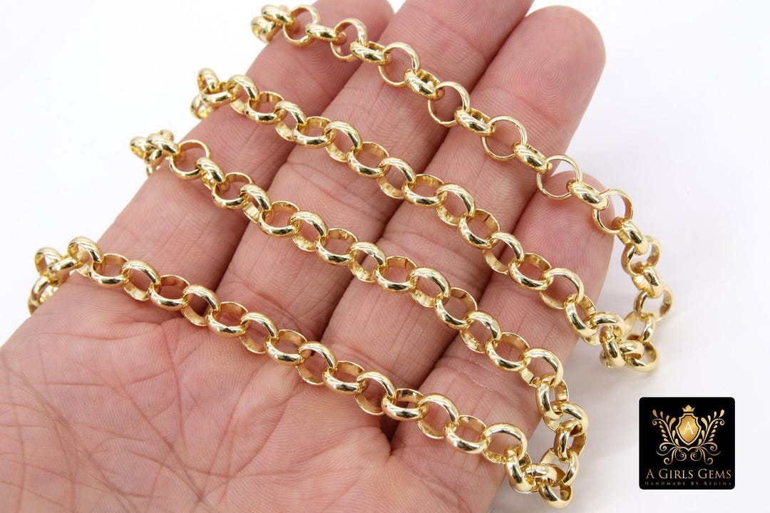 Gold ROLO Chain, 8 Mm Gold Round Chains CH #108, Large Round Chunky ...