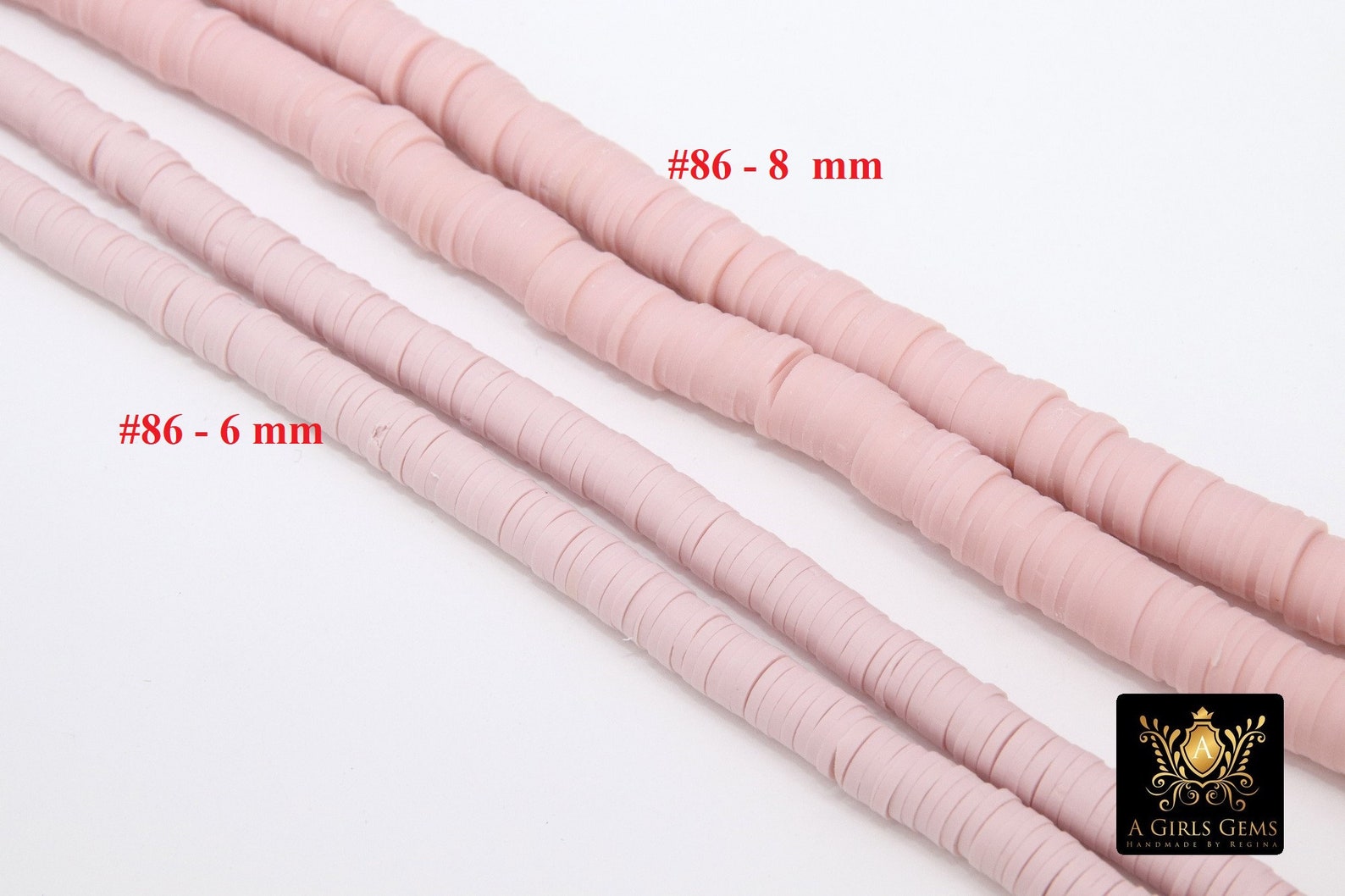 1 or 2 Strands 6 Mm Clay Flat Beads, Heishi Beads in Polymer Clay Disc ...