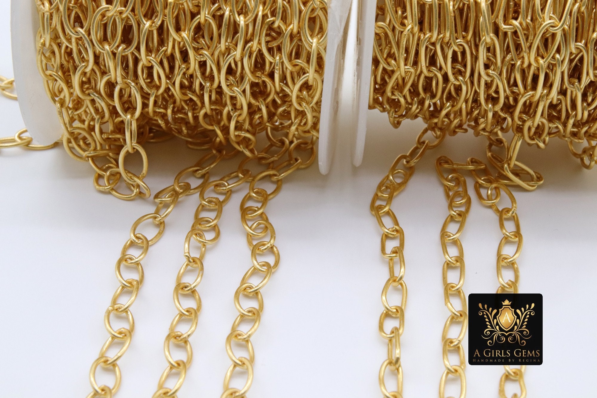 Large Link Chain 14 mm Rectangle Necklace Chain 22 k Matte | Etsy