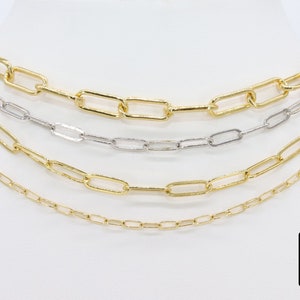 Long Paper Clip Chain, Unfinished Silver Soldered Chains CH #120 ...