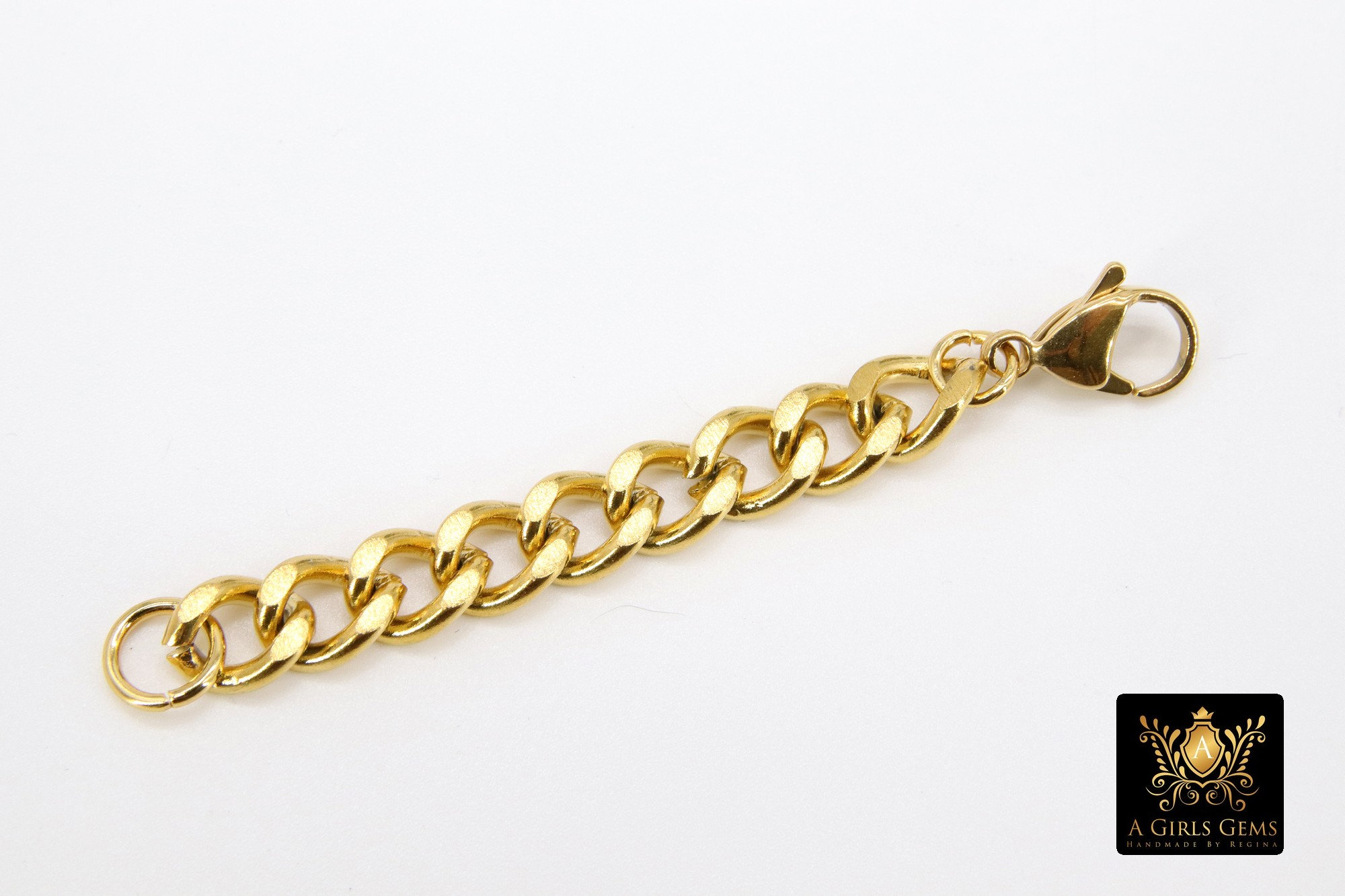 Gold Curb Chain Extenders, Silver Converter for Necklace, Fastening ...