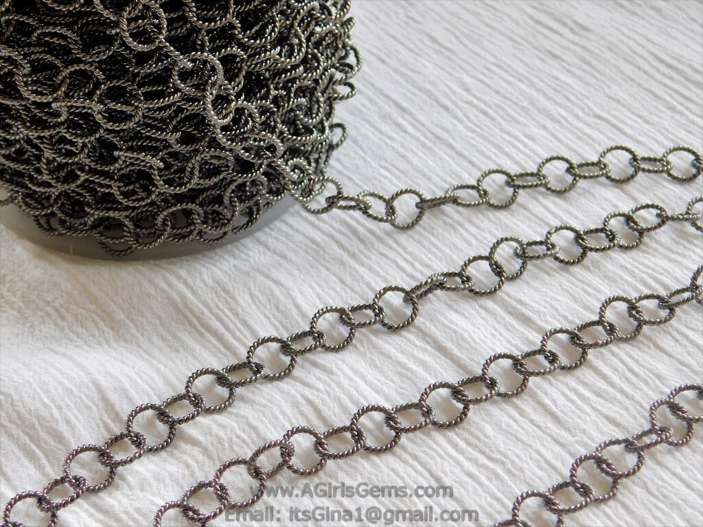 Large Link Chain, 10 Mm Textured Round Necklace Chain CH #149 - Etsy