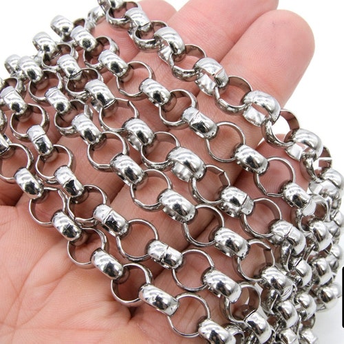 Silver ROLO Chain 10 Mm Stainless Steel Round Chains LK 504 - Etsy