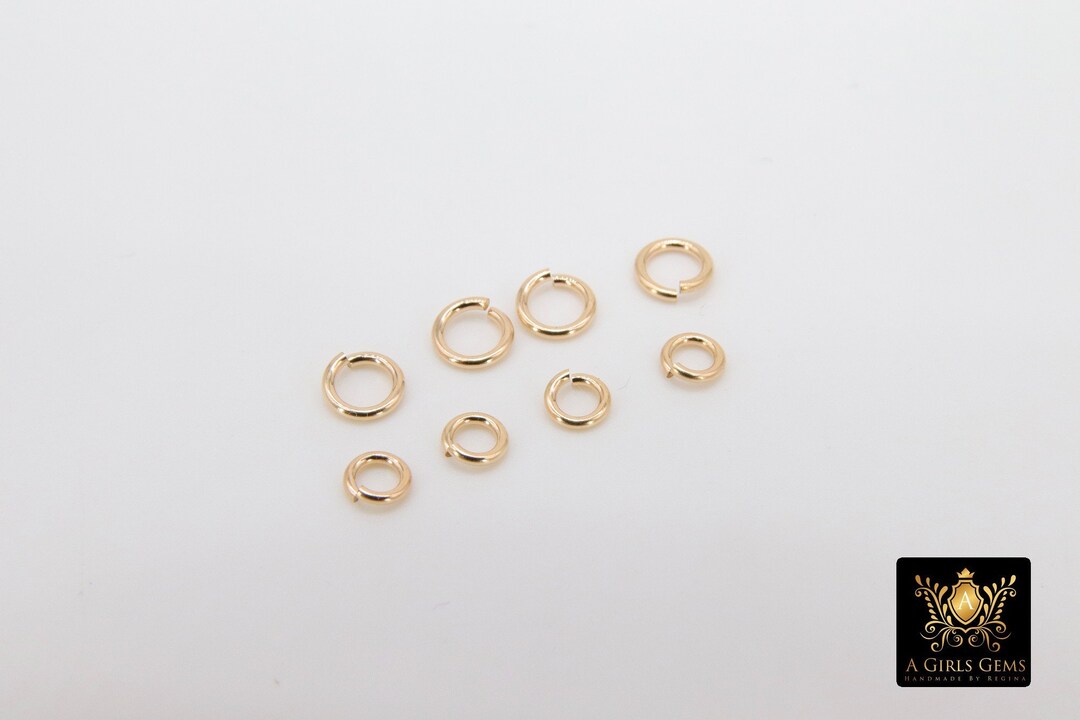 14 K Gold Filled Jump Rings, 3.3 Mm 4.0 Mm 5.0 Mm and 6.0 Mm Open Snap ...