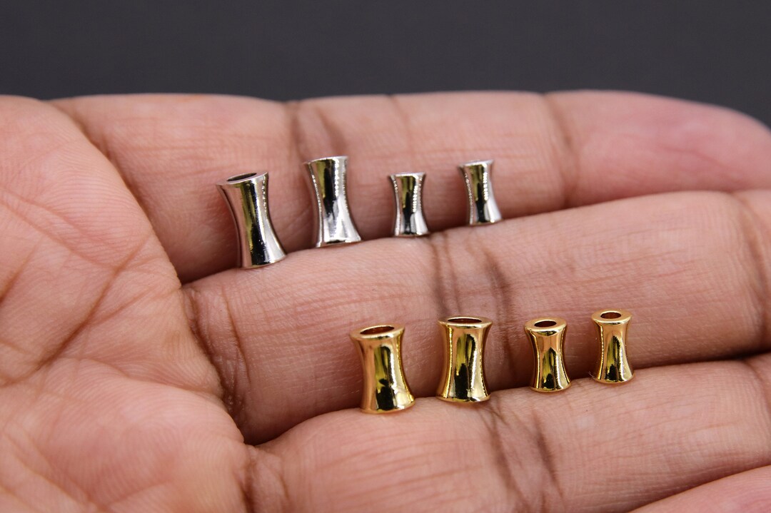 Gold Hourglass Bead, 6 Mm Silver Long Tube Beads # 3341, 8 Mm Fluted ...