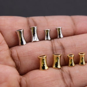 Gold Hourglass Bead, 6 Mm Silver Long Tube Beads # 3341, 8 Mm Fluted ...