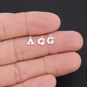925 Sterling Silver Letter Charms, 6 X 8 Mm Silver Alphabet Letters ...