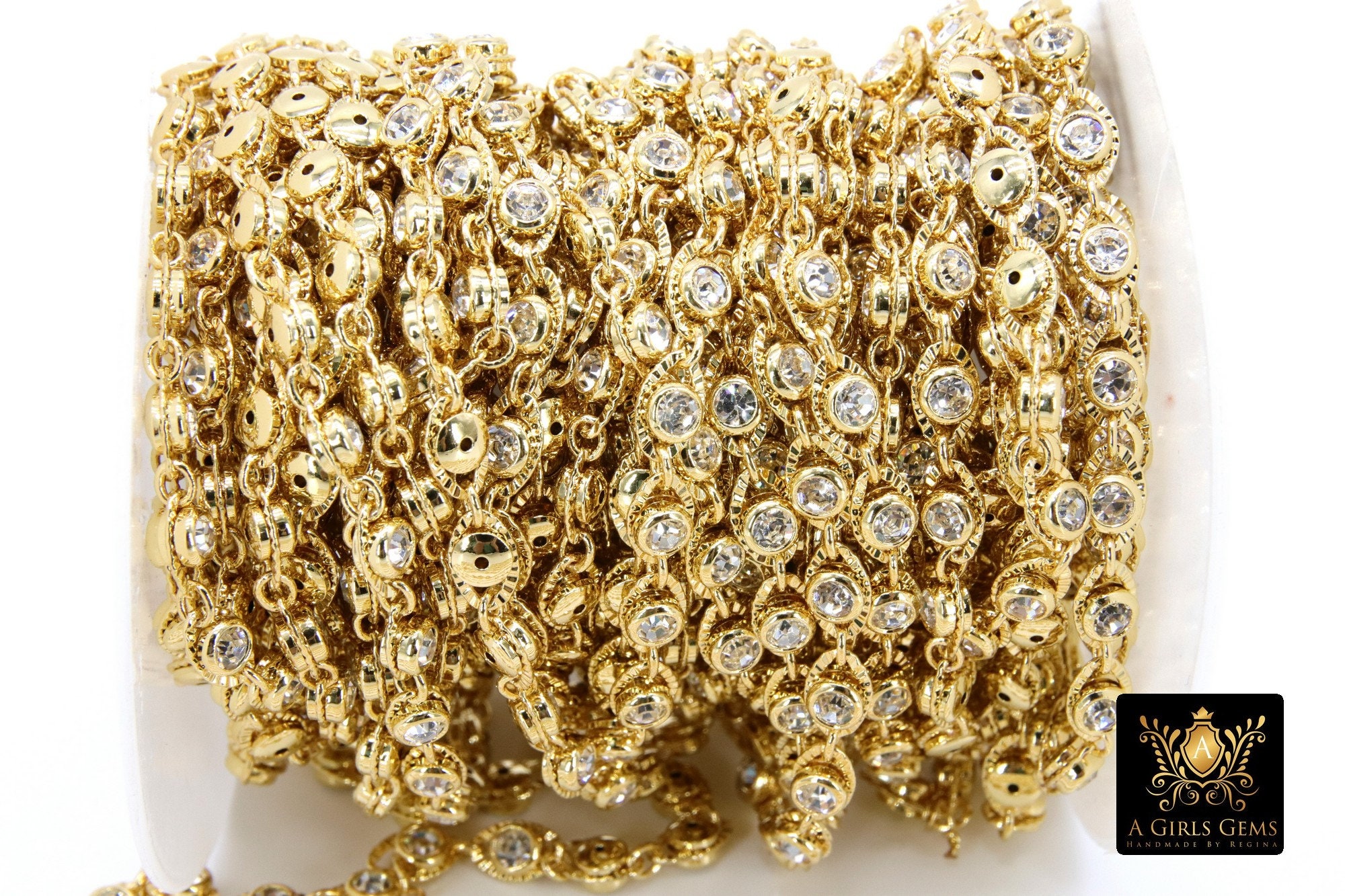 Genuine Cubic Zircon Chains Gold Evil Eye Shaped Bezel | Etsy