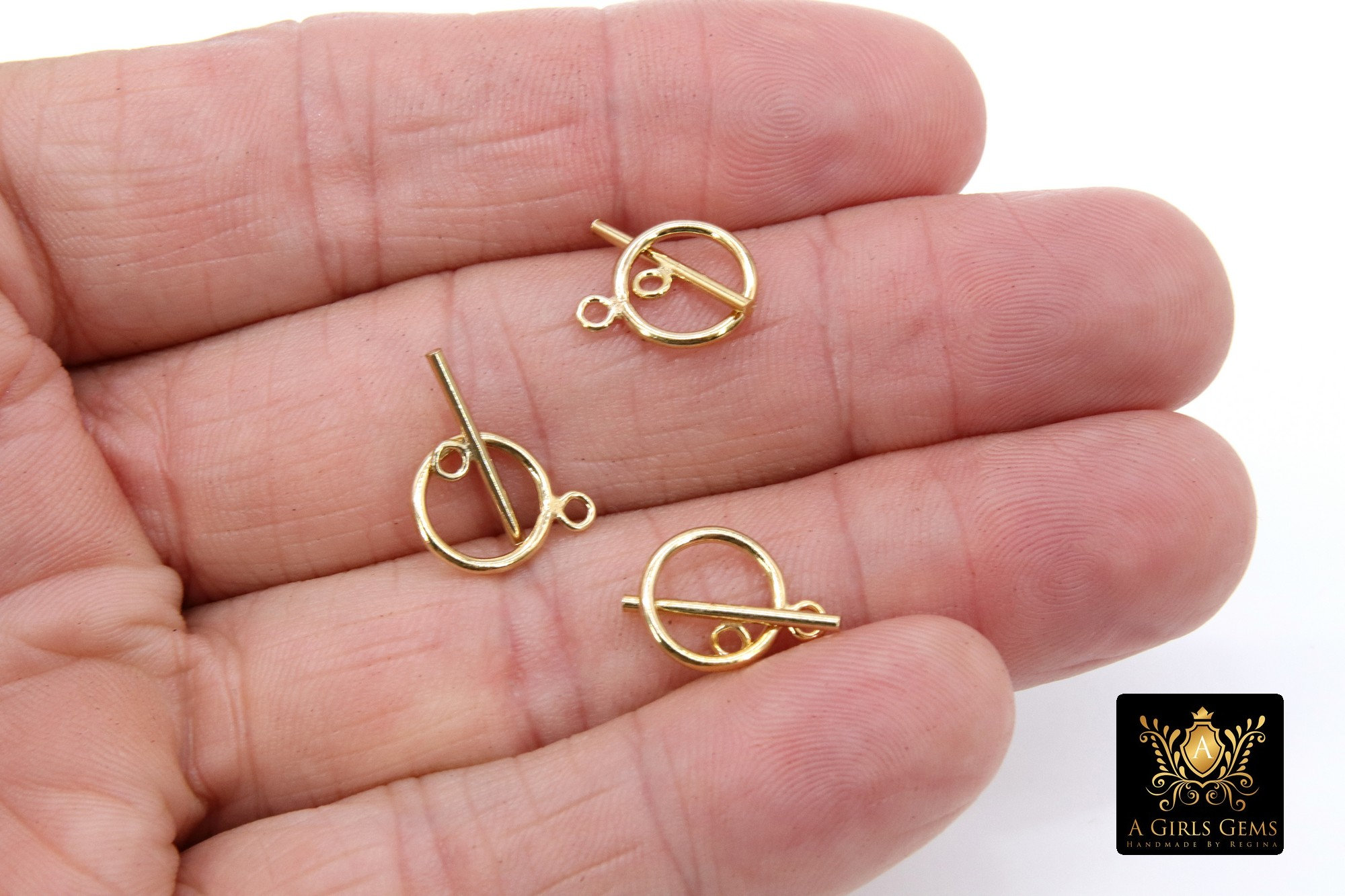 14 K Gold Filled Toggle Clasp, Round Clasps With Toggle Bar Connectors ...