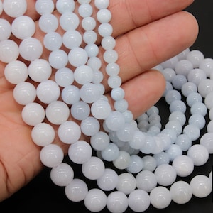 Powder Blue Beads, Smooth Round Light Blue Beads BS# 120, Size 6 Mm 8 ...