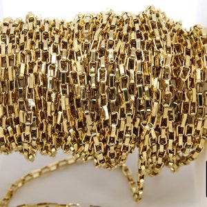 Stainless Steel Chain, 304 Steel 4 Mm Rectangle Box Chains CH #137 ...